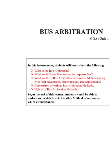 2 1 bus arbitration computer organisation and architecture lecture