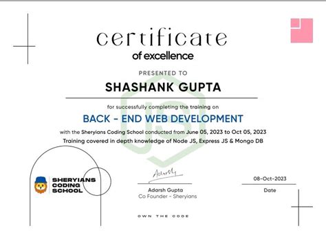 Shashank Gupta On Linkedin Sheryianscodingschool