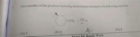 Give Number Ofthe Products Including Stereoisomers Formed In The