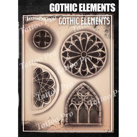 Realistic Tattoo Pro Stencil Gothic Showoffs Body Art Soba