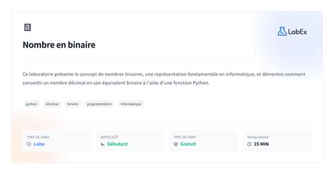 Maîtriser La Conversion Binaire Avec Python Labex