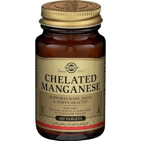 Solgar Chelated Manganese 8 mg, 100 Tabs | Egypt Vitamins