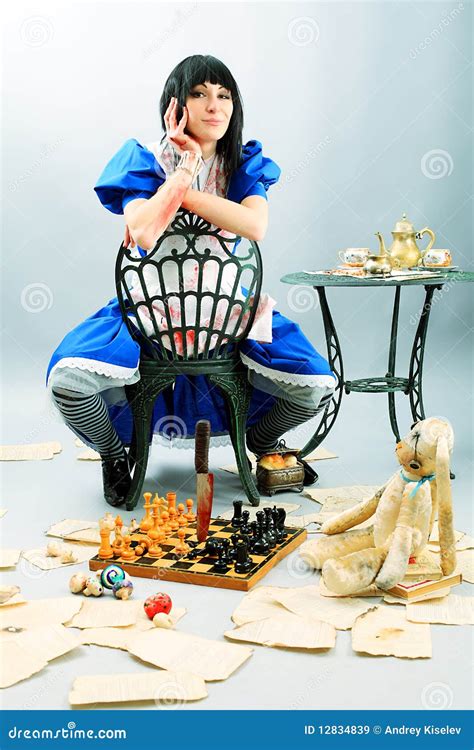 Alice In Wonderland Stock Image Image Of Brunette Background 12834839