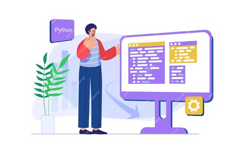 Premium Vector Programmer Working Concept With People Scene Vector