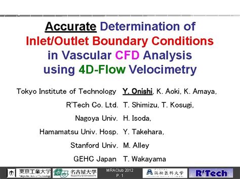 Accurate Determination Of Inletoutlet Boundary Conditions In Vascular