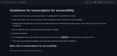 Spelling Errors In Readmemd And Transcriptionguidelinesmd · Issue 174 · Mgreilerse Unlocked