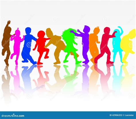 Silhouettes Denfants De Danse Illustration De Vecteur Illustration