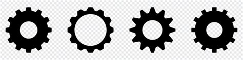 gear set black gear wheel icons gear setting vector icon set