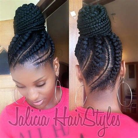 Braided Cornrow Updos For Black Women
