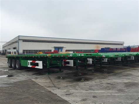 Vehicle Master 3 Axles 40ton Flat Bed Container 40ft Container Flatbed