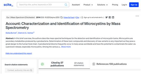 Account Characterization And Identification Of Microcystins By Mass Spectrometry