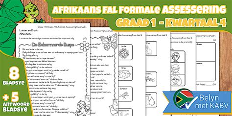 Grade 1 Afrikaans Fal Term 4 Formal Assessment Caps Aligned
