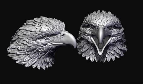 🦅 Detailed Eagle Heads・ Stl File For 3d Printing・cults