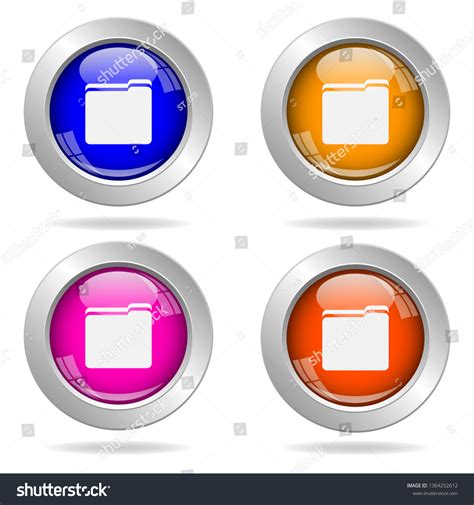 Set Round Color Buttons Folder Icon Stock Vector Royalty Free 1364252612 Shutterstock
