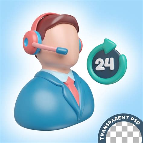 Ícone De Ilustração 3d Do Call Center Psd Premium