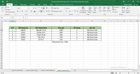 Tổng Hợp Mẫu File Excel Quản Lý Bán Hàng Online Mới Nhất