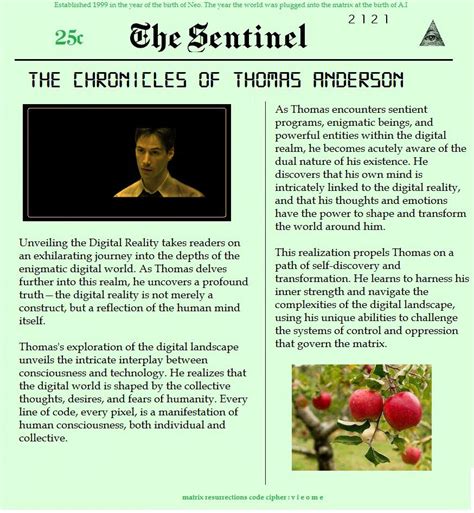 The Thomas Anderson Chronicles Rmatrixreality