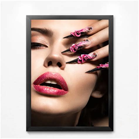Modern Fashion Sexy Women Art Canvas Poster Printsred Lips And Nail On