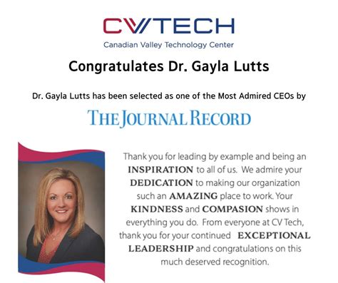 Canadian Valley Technology Center On Linkedin Dr Lutts Has Been