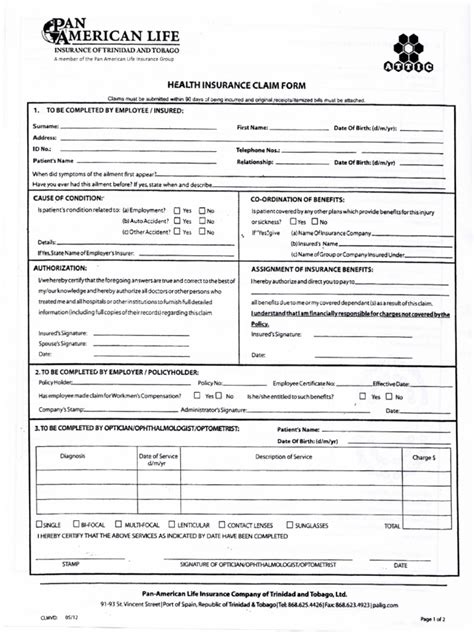 Pan American Health Claim Form Pdf