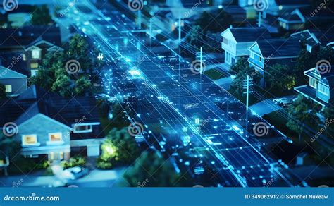 Urban Traffic Flow Visualization Smart City Digital Art Nighttime