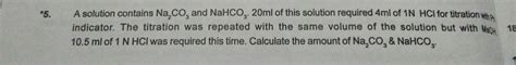 Double Titration Question Plz Provide Full Solution Askiitians