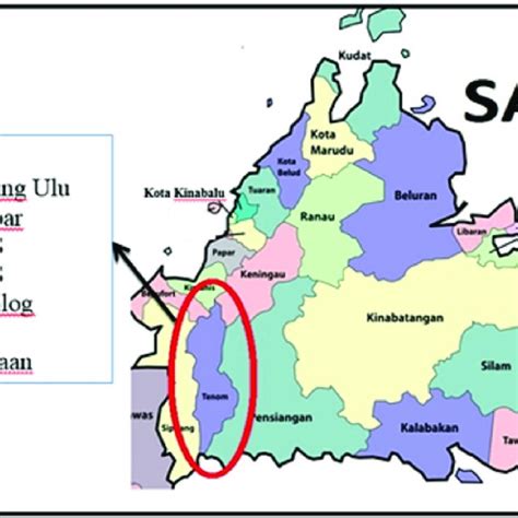 The Location Of The Seven Villages In Tenom Sabah Where The Study Was