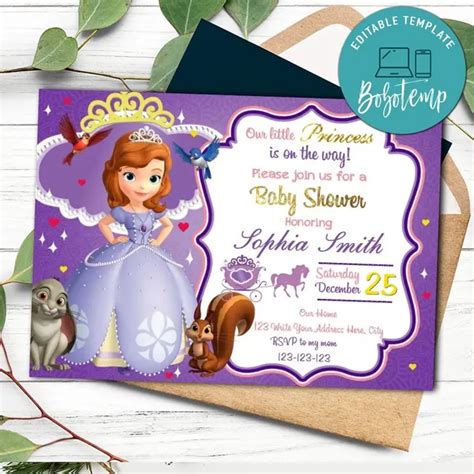 Diy Sofia The First Invitations