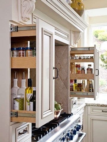 Slide Out Drawers In The Kitchen Provide Easy Access For Spices And