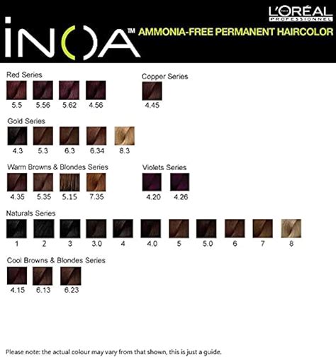 Inoa Color Chart Color Chart Hair Color Chart Loreal Hair 40 Off