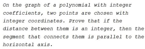 Integer Chord In A Polynomial Graph