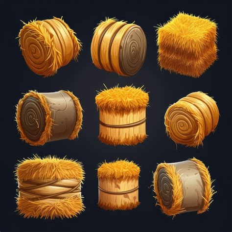Premium Photo Stack Hay Dry Ai Generated Wheat Yellow Background