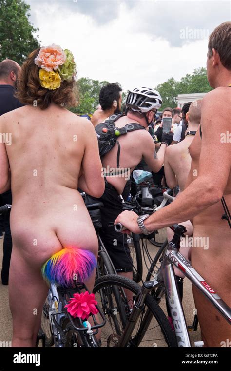 World Naked Bike Ride Through Central London Protesting Oil Dependency