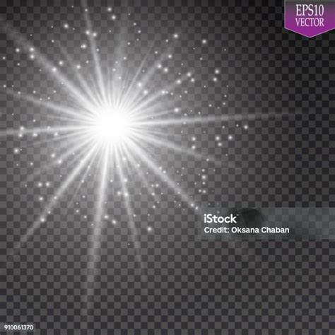 노 빛 효과입니다 투명 한 배경에서 반짝으로 항성입니다 벡터 일러스트입니다 태양 개성 개념에 대한 스톡 벡터 아트 및 기타 이미지 개성 개념 개체 그룹 검은색