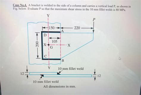 Solved Case No4 A Bracket Is Welded To The Side Of A