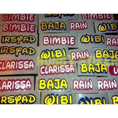 Stiker Nama Custom Timbul Label Shopee Indonesia