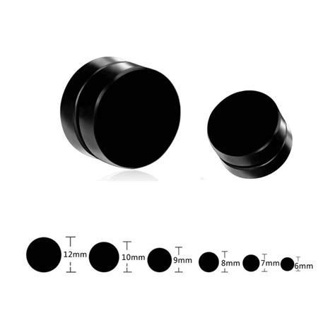 Black Double Sided Stainless Steel Magnetic Earrings For Men Magnet Stud Earrings Without