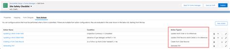 Form Actions Tab