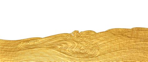 Abstract Landscape Background With Japanese Wave Vector Image