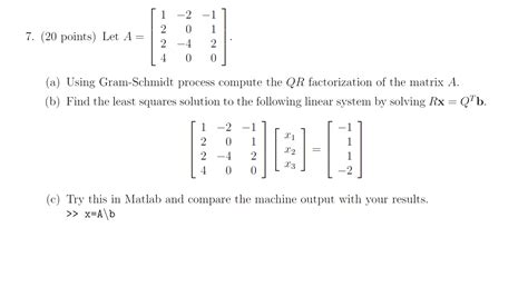 solved 7 20 points let a ⎣⎡1224−20−40−1120⎦⎤ a using