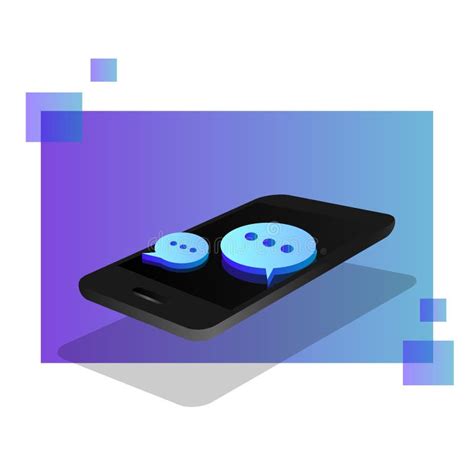 Isometric Design Mobile Message Concept Illustration Vector Stock Illustration Illustration Of