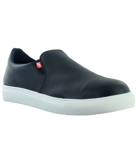 Mellow Walk Mens Owen Steel Toe Slip Resistent Leather Slip On Shoes