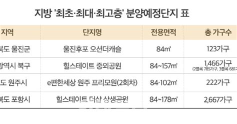 양극화 지방 분양시장 흥행 키워드 최초·최대·최고층