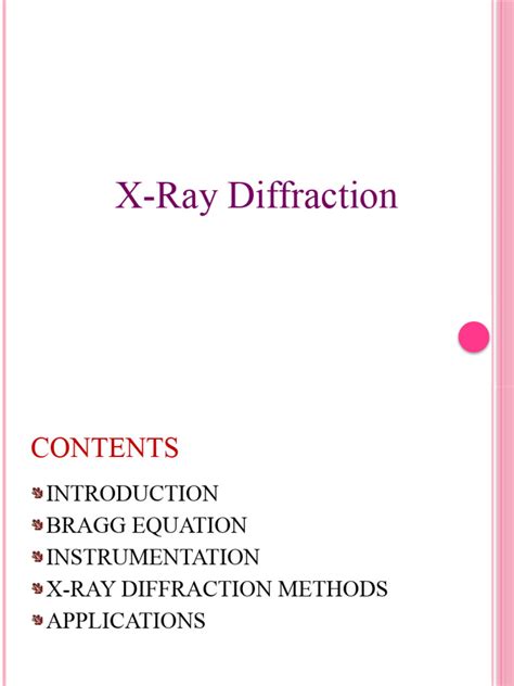 X Ray Diffraction Pdf X Ray Crystallography Electromagnetic Radiation