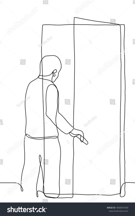 Man Opening Door Sketch