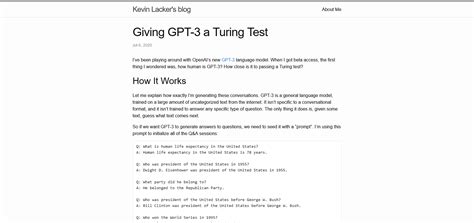 Giving Gpt 3 A Turing Test A Tool To Evaluate Ai Models Nlp Performance