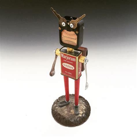Found Object Robot Assemblage Sculpture By Brian Marshall Found
