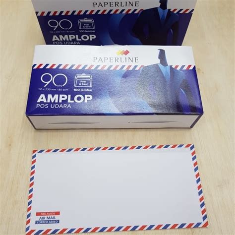 Jual Amplop Panjang Garis Airmail 90 Paperline Amplop Putih Am Panjang