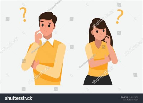 Man Woman Thinkingconcept Cartoon Illustration Stock Vector Royalty