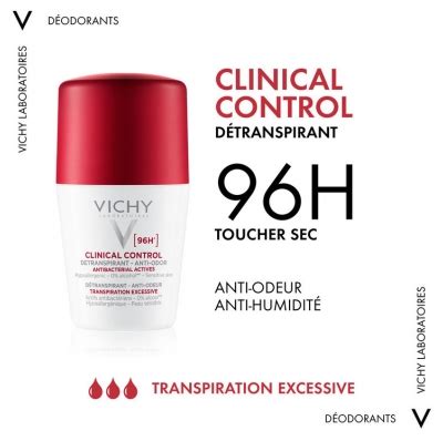 Vichy Déodorant H Clinical Control Détranspirant Anti Odeur Roll On ml